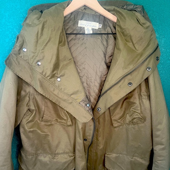 H&M | Jackets & Coats | Hm Logg Mens Size Large Army Green Jacket Coat Parka Military Hooded ...